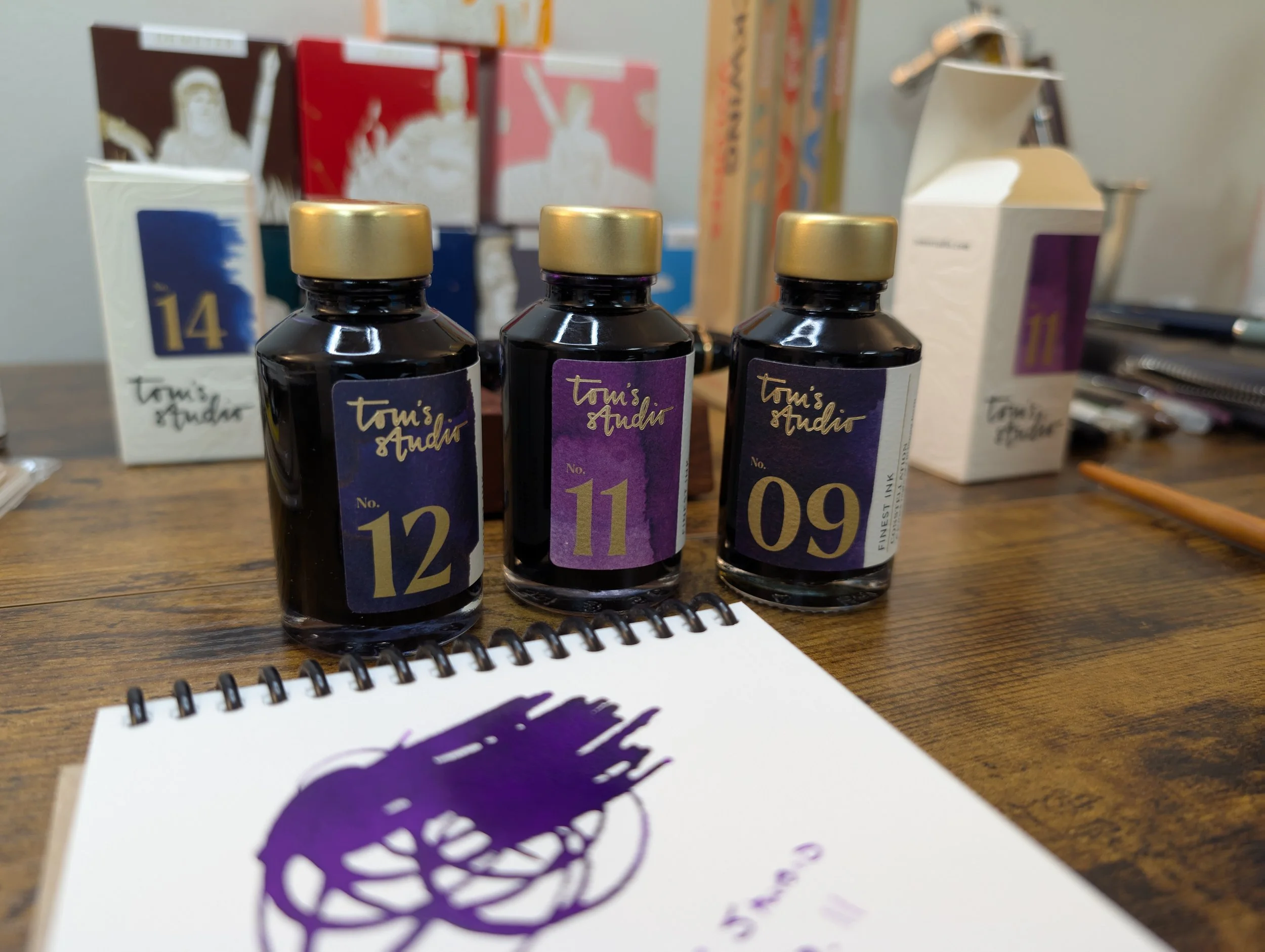 Ink Review: Three Dark Purples from Tom's Studio (Juniper, Iris, and Constellation) — The ...