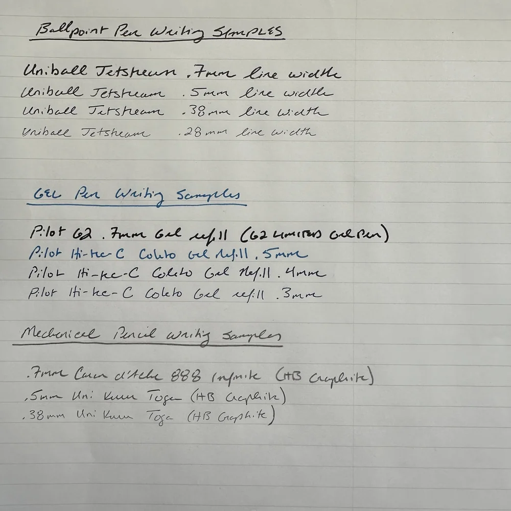 How Fine is "Too Fine"? Comparing Tip Sizes Across Different Pen and ...