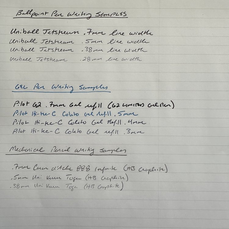 How Fine is "Too Fine"? Comparing Tip Sizes Across Different Pen and ...