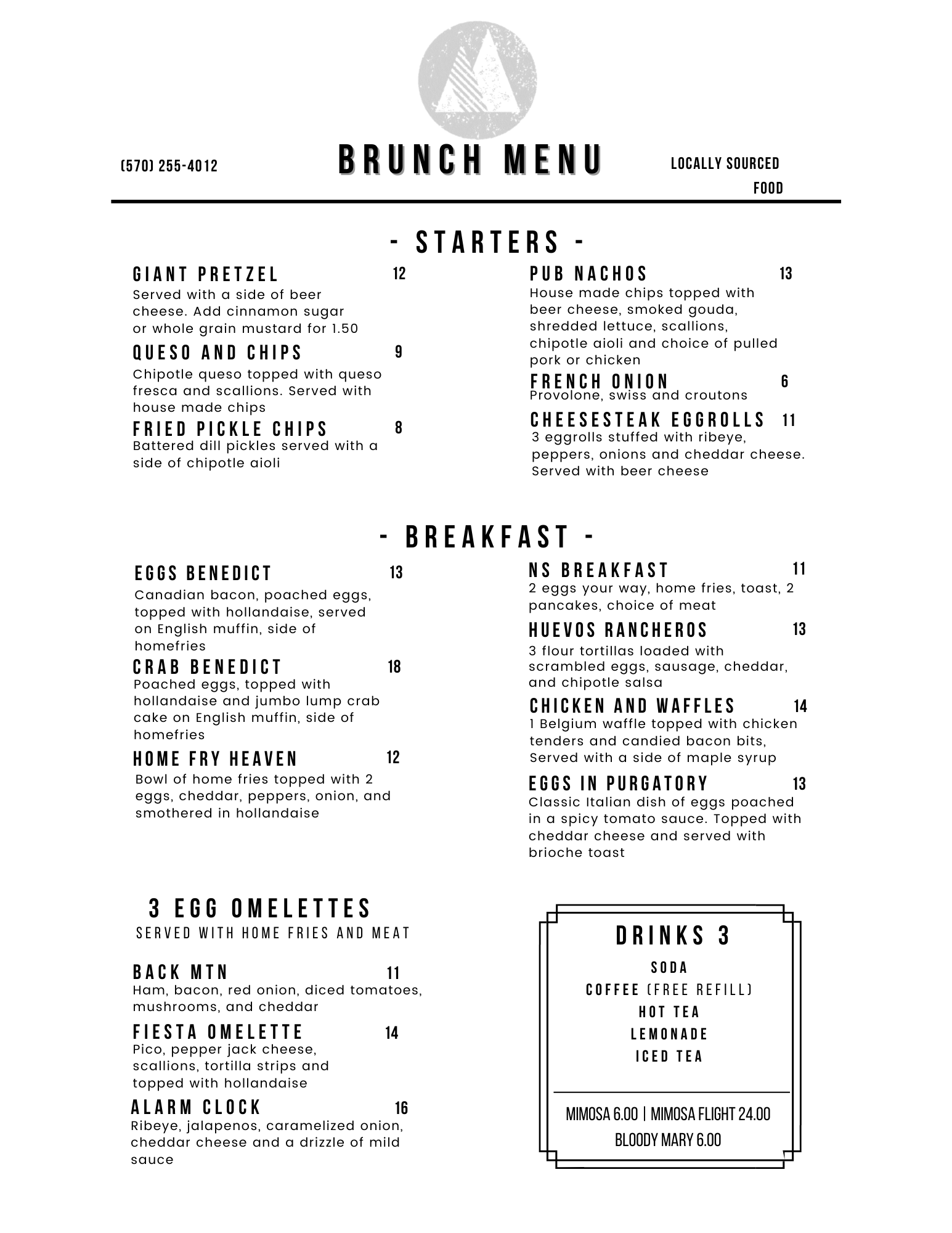 Brunch Menu — NORTH SLOPE BREWING CO