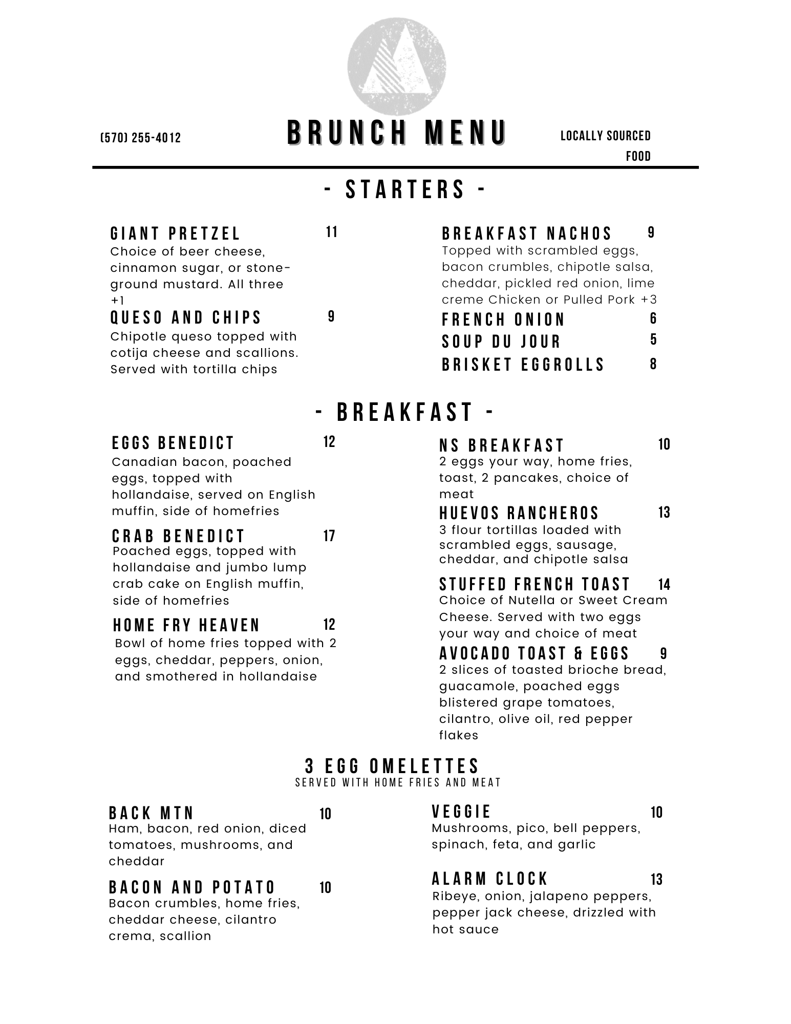Brunch Menu — NORTH SLOPE PUB AND EATERY