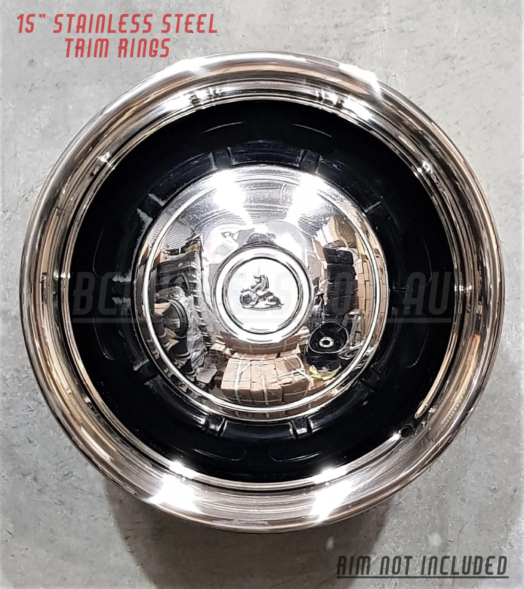 15" POLISHED STAINLESS STEEL TRIM RINGS — bci wheels