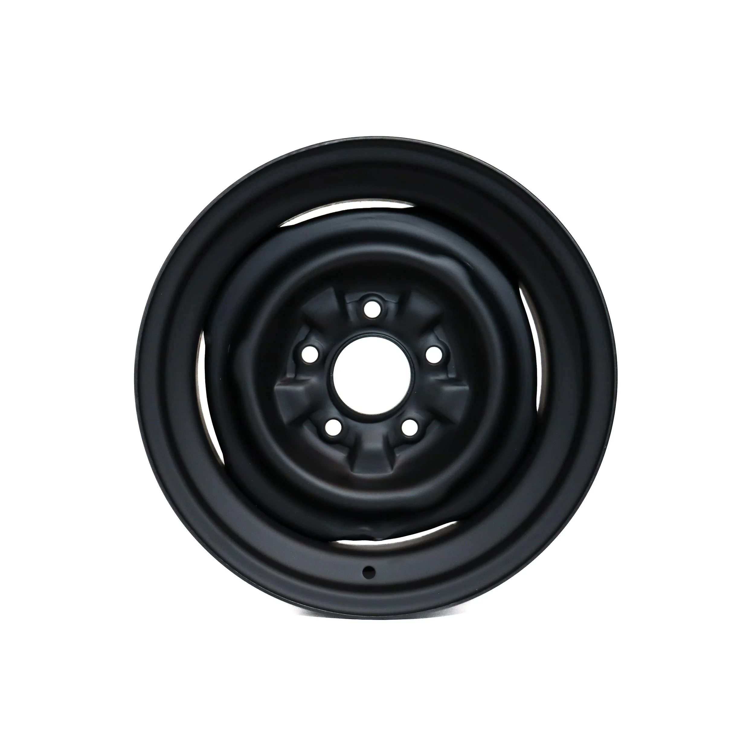 15X7 MATTE BLACK OEM GMH STEEL WHEEL WITH 4" BACKSPACE. DEDICATED 5-120 ...