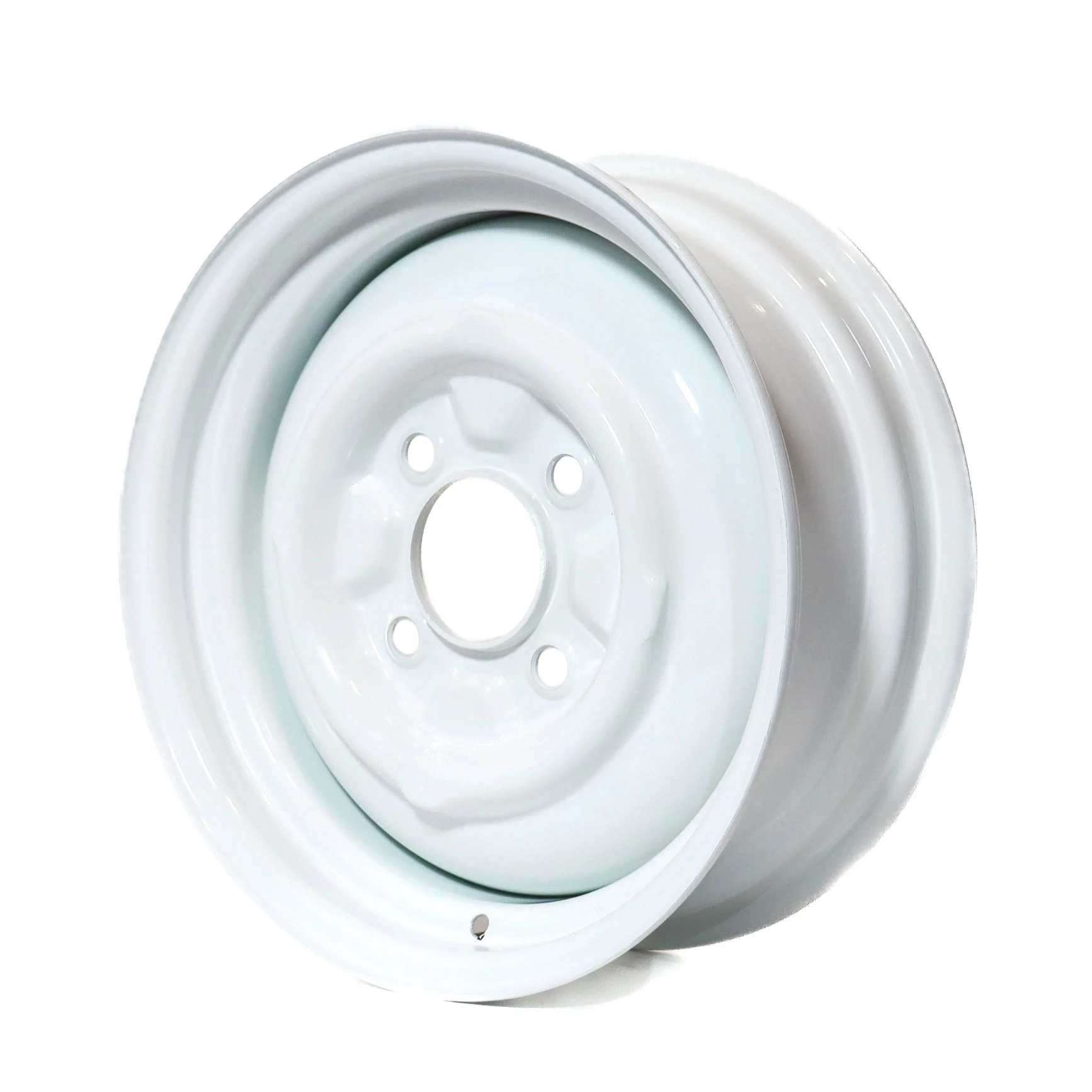 15X5.5 GLOSS WHITE SMOOTHIE STEEL WHEEL WITH 4.25" BACKSPACE. DEDICATED ...