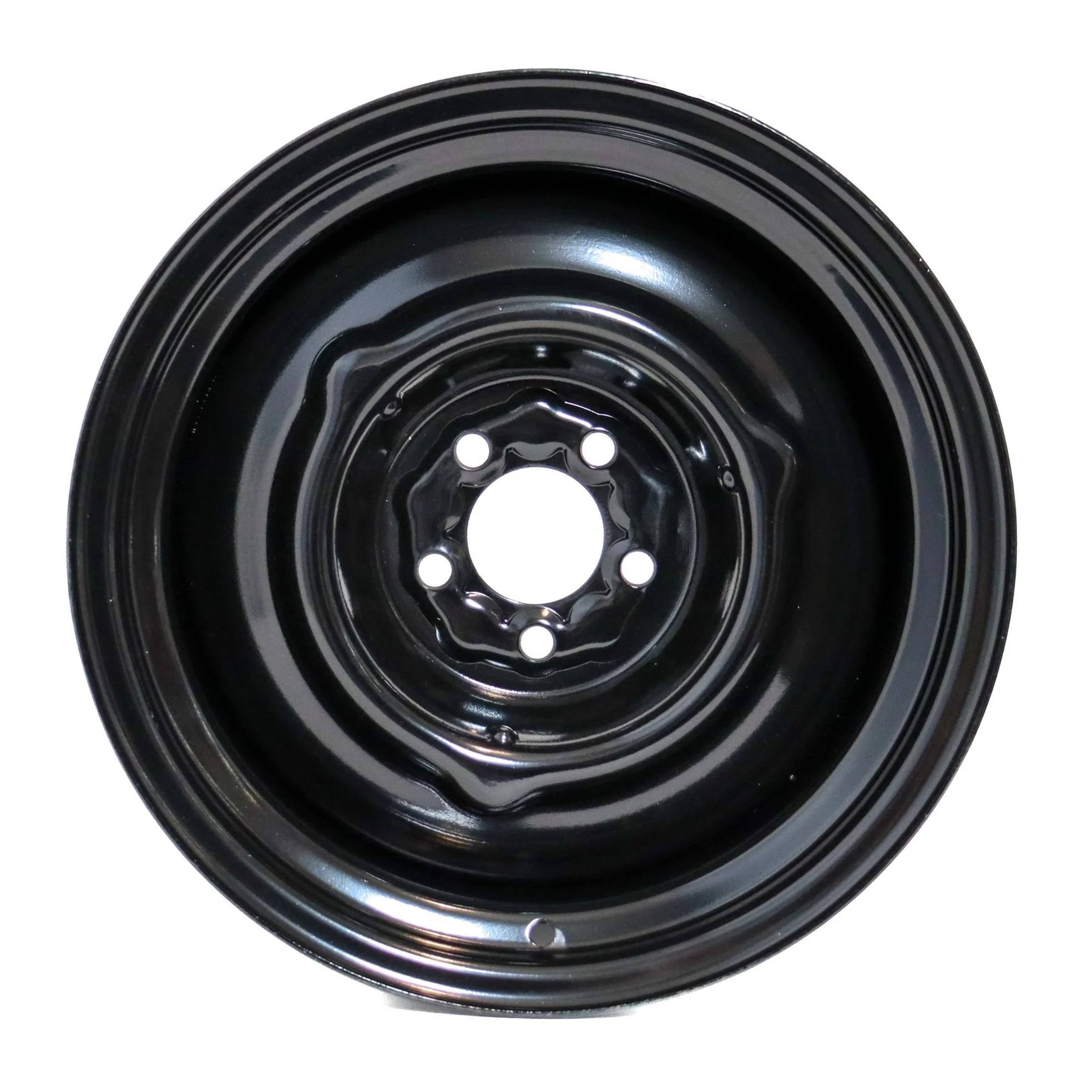15X7 GLOSS BLACK HG STYLE STEEL WHEEL WITH 4.25" BACKSPACE. DEDICATED 5 ...
