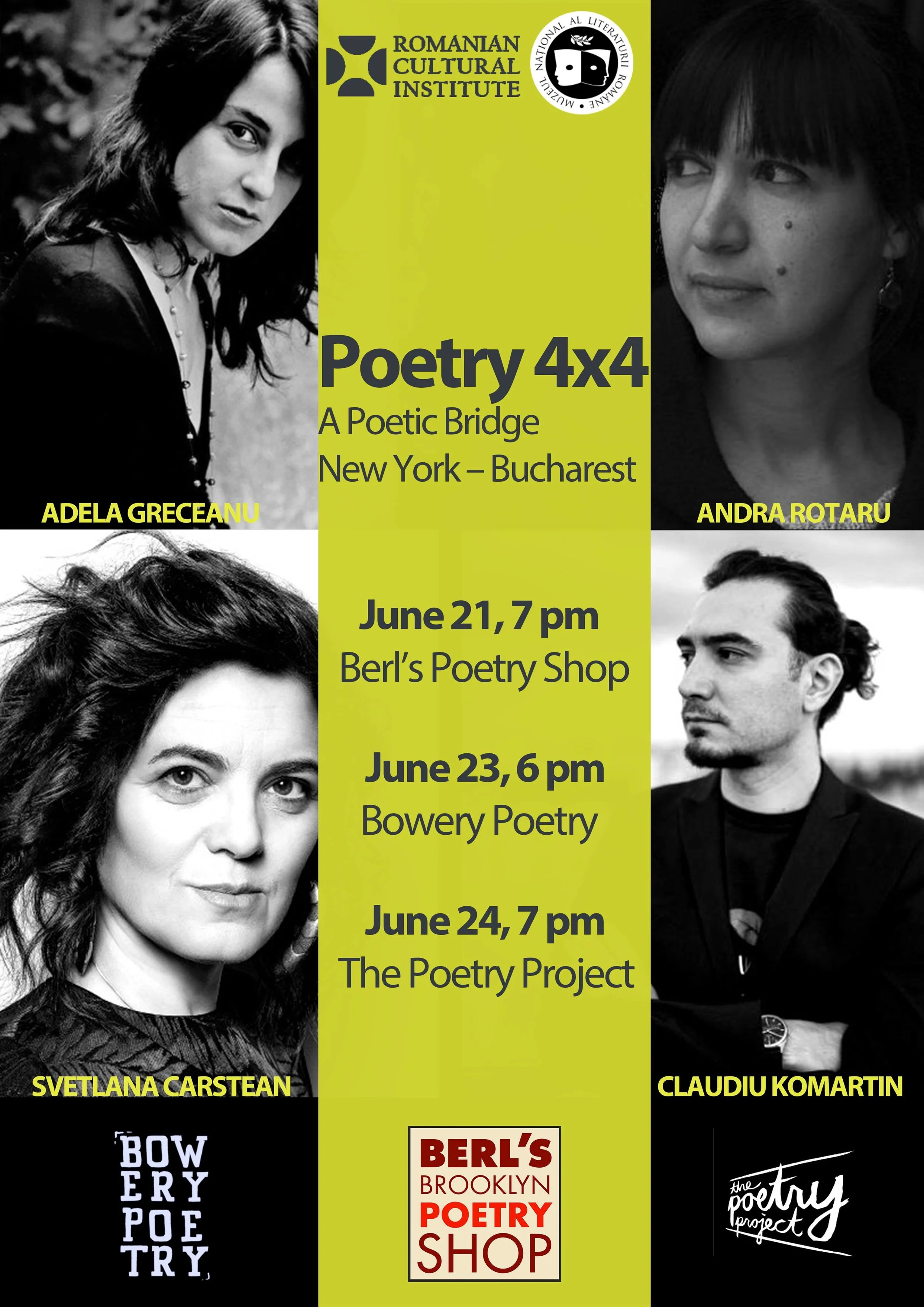 A Romania/US Poetry Exchange Reading — Berl's Brooklyn Poetry Shop