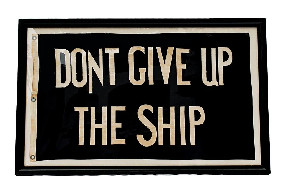 Rooms Gardens Aged Don t Give Up The Ship Framed Flag