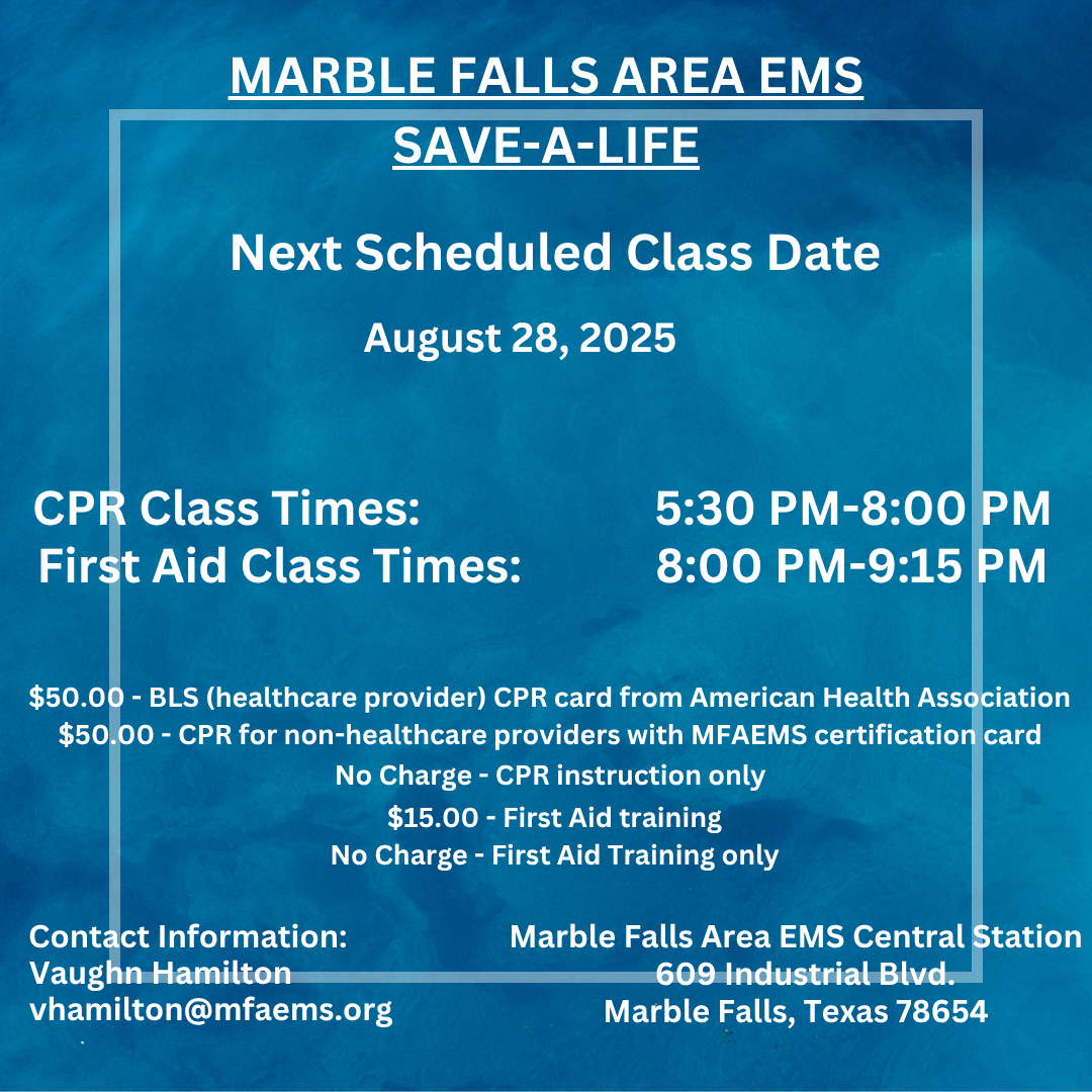 Marble Falls Area EMS-CPR and First Aid Training