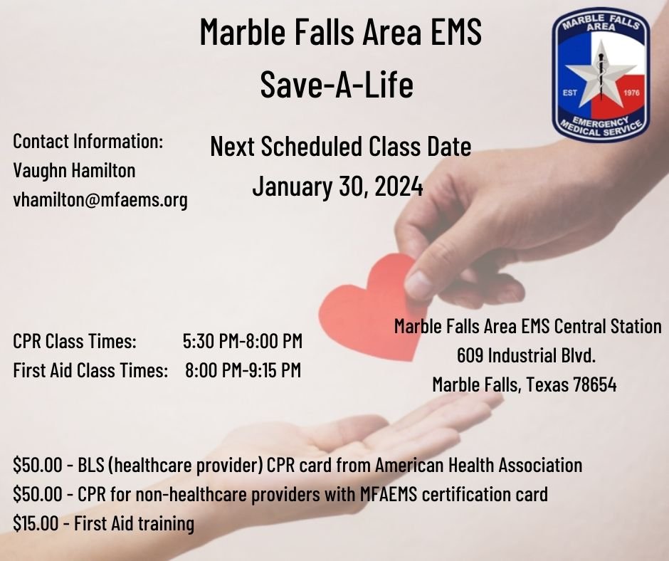 Marble Falls Area EMS-CPR and First Aid Training