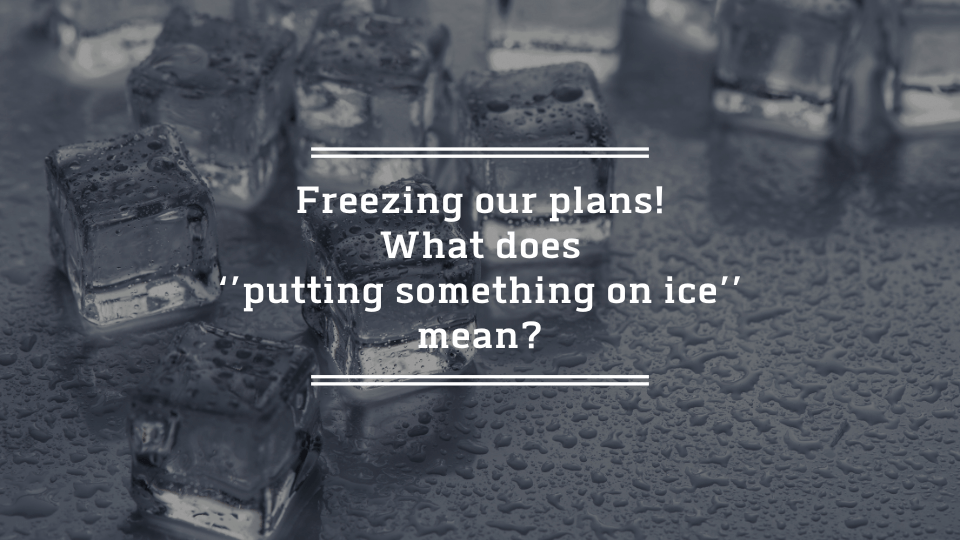 「putting something on ice」の意味は？氷の上に置く？！ - 延期する、凍結す — 初心者が確実に伸びる 福岡市中央区の ...
