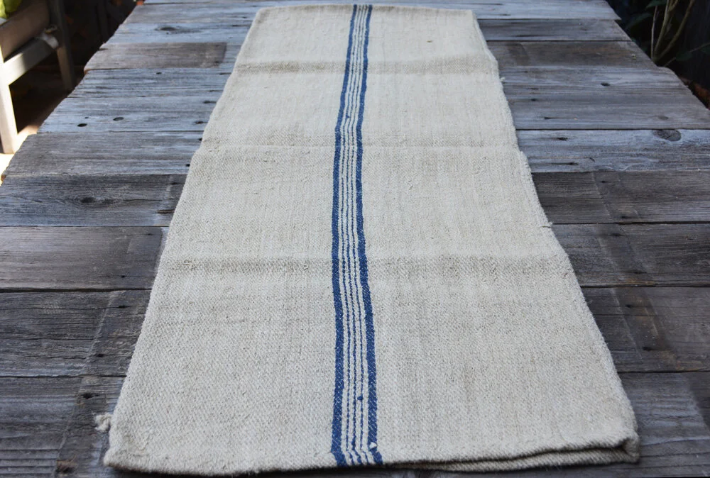 Grain Sack Fabric/ French farmhouse fabric_ANTIQUE 1900'/ Vintage ...