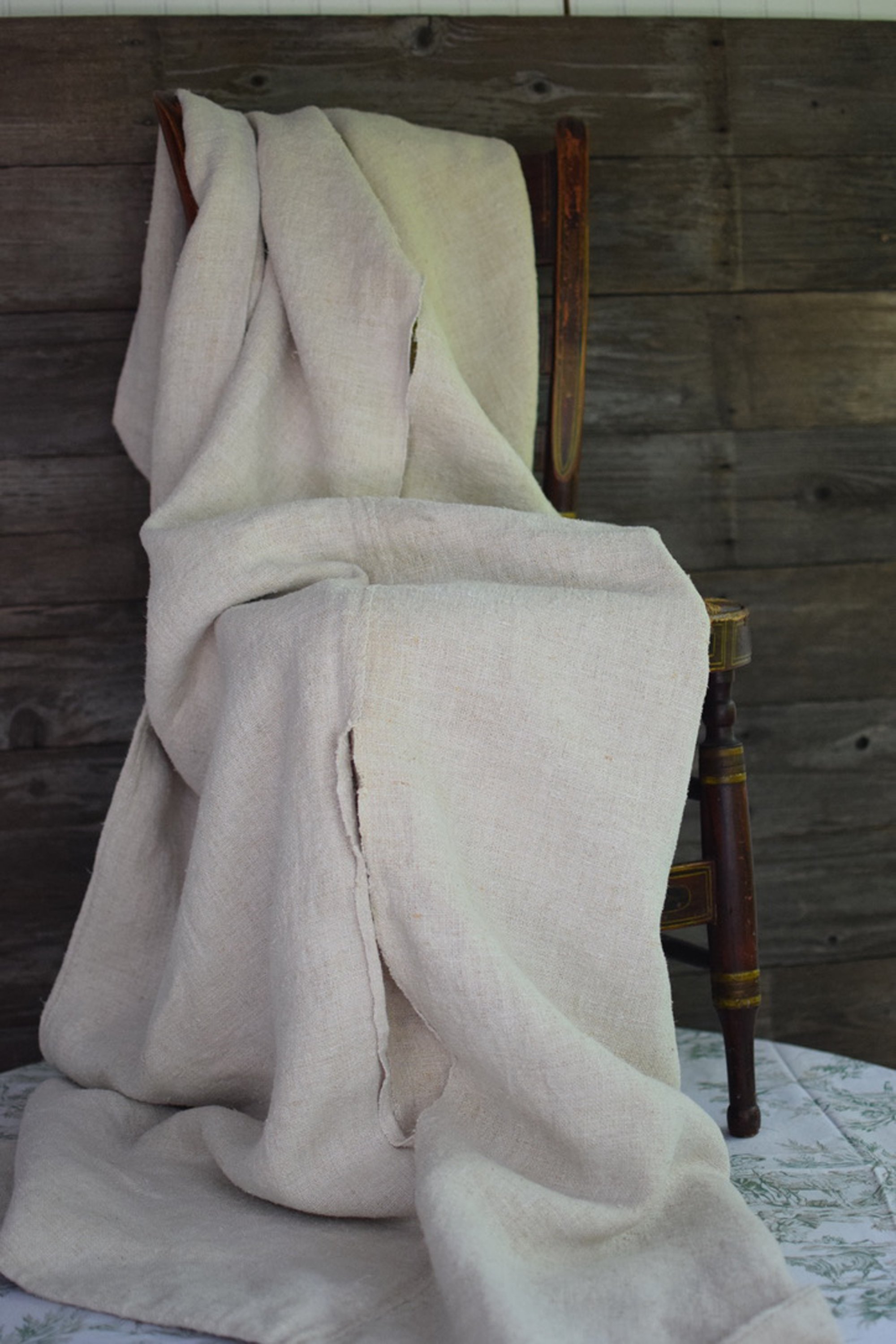 Antique European Linen Hemp Straw Bed, Vintage French Farmhouse Daybed ...