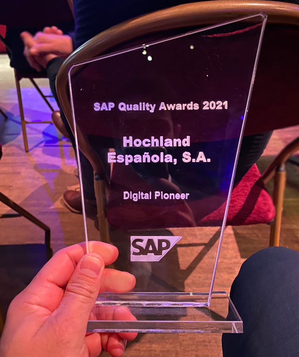 HOCHLAND - TOP 5 finalist of SAP Quality AWARDS 2021 - Clariba website