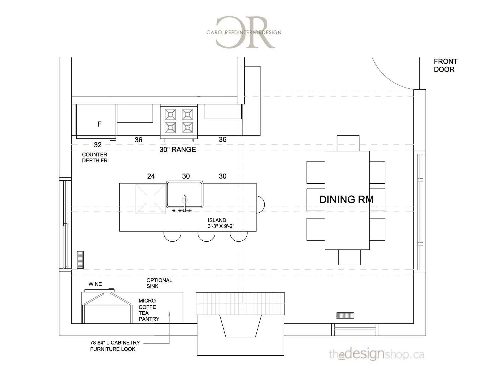 E-Design Kitchen Floor Plan: Mountain Cabin — CAROL REED INTERIOR DESIGN
