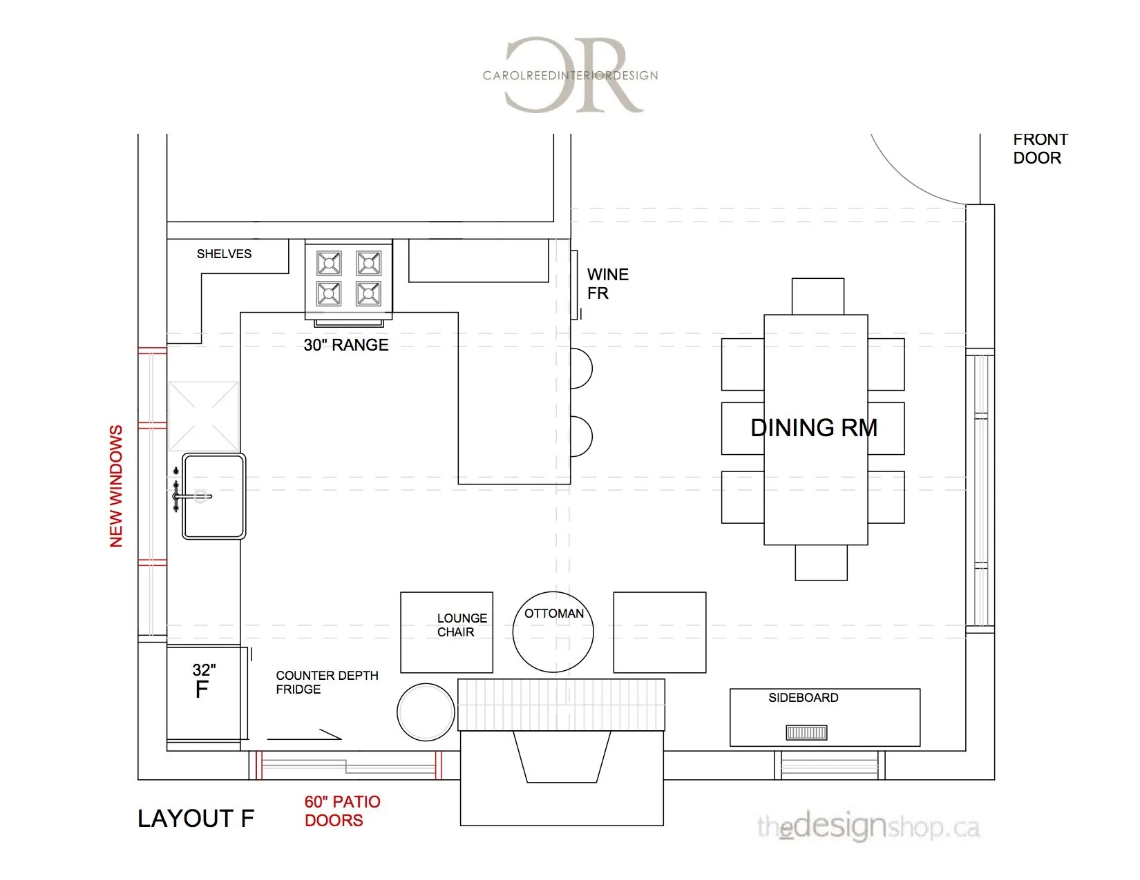 E-Design Kitchen Floor Plan: Mountain Cabin — CAROL REED INTERIOR DESIGN
