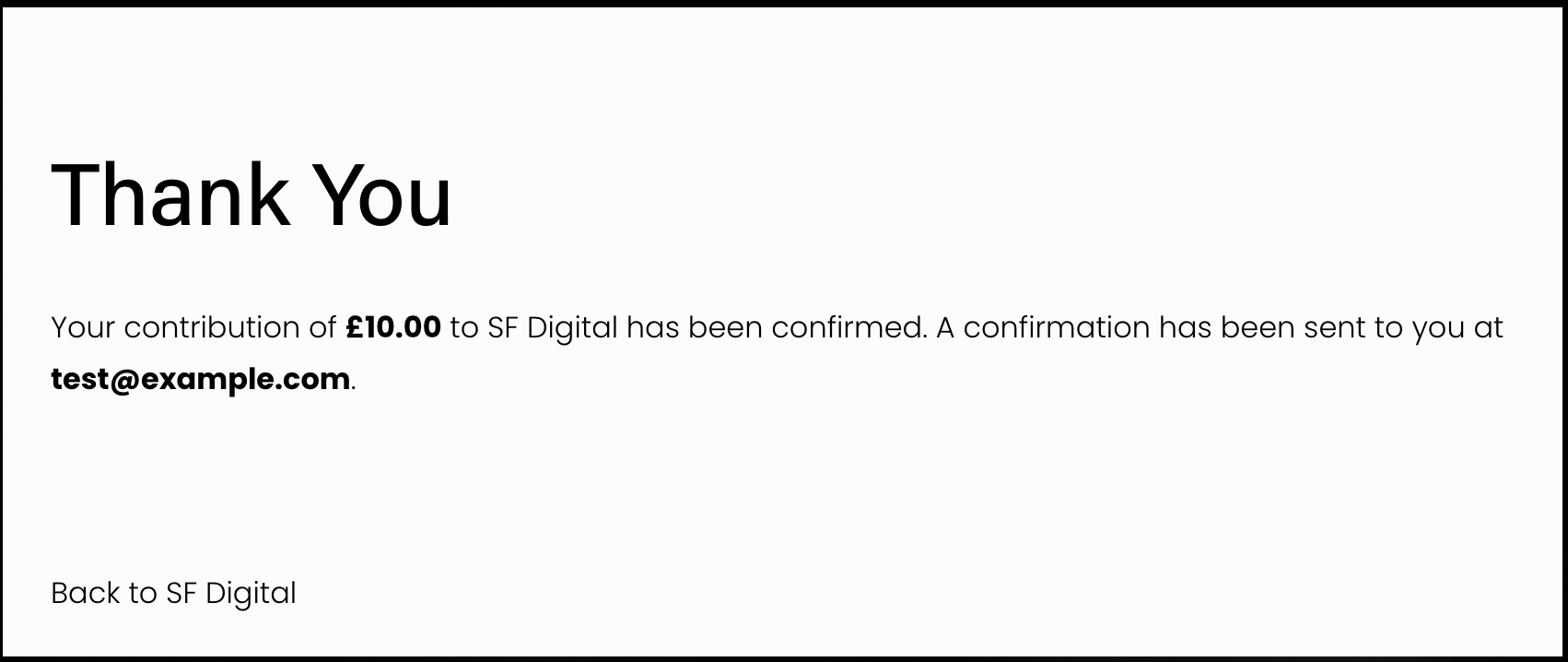 Customise the Squarespace Donation Confirmation page - SF.DIGITAL