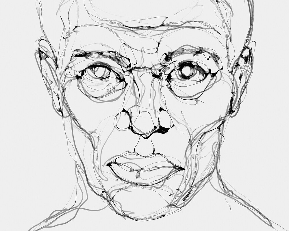 Portrait Sketch of a Man (close-up detail) | Andrew Binder Contemporary ...