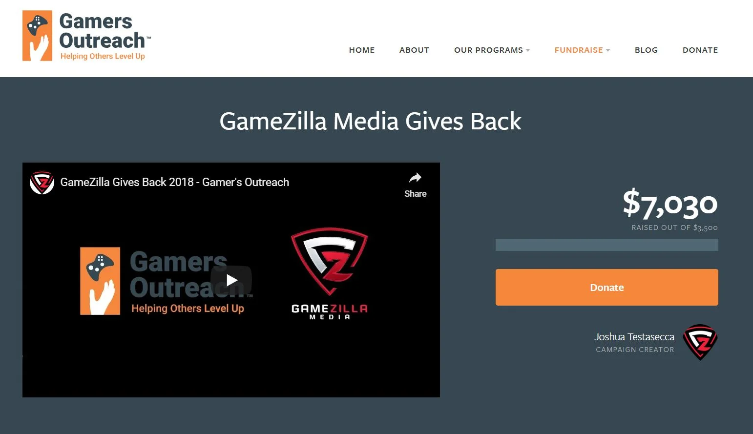 GameZilla Media Gives Back — GameZilla Media