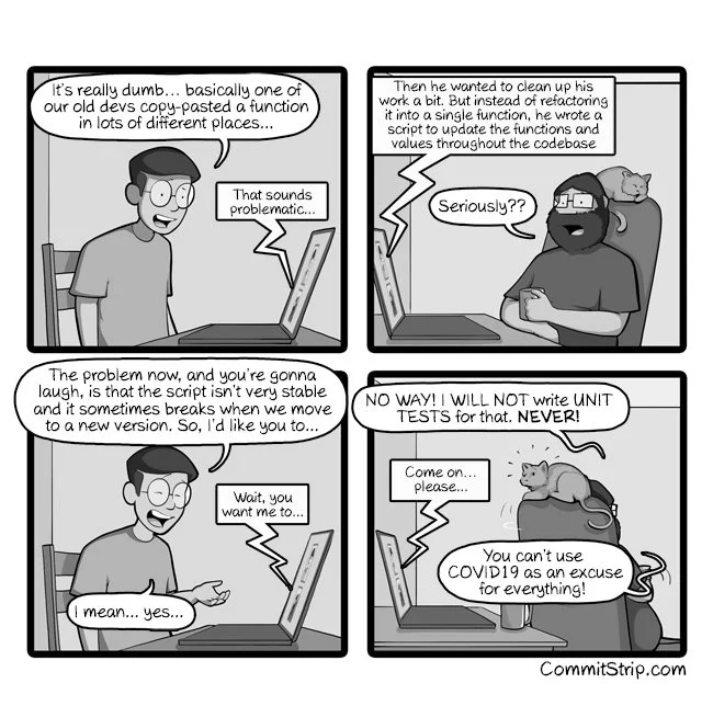 Commitstrip A Story Of Duplicate Code Security Boulevard