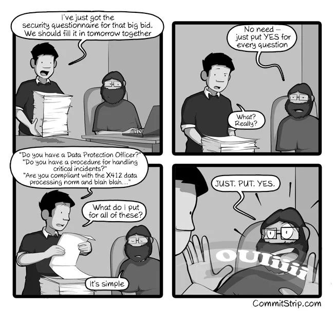 CommitStrip 'Security Questionaire' - Security Boulevard