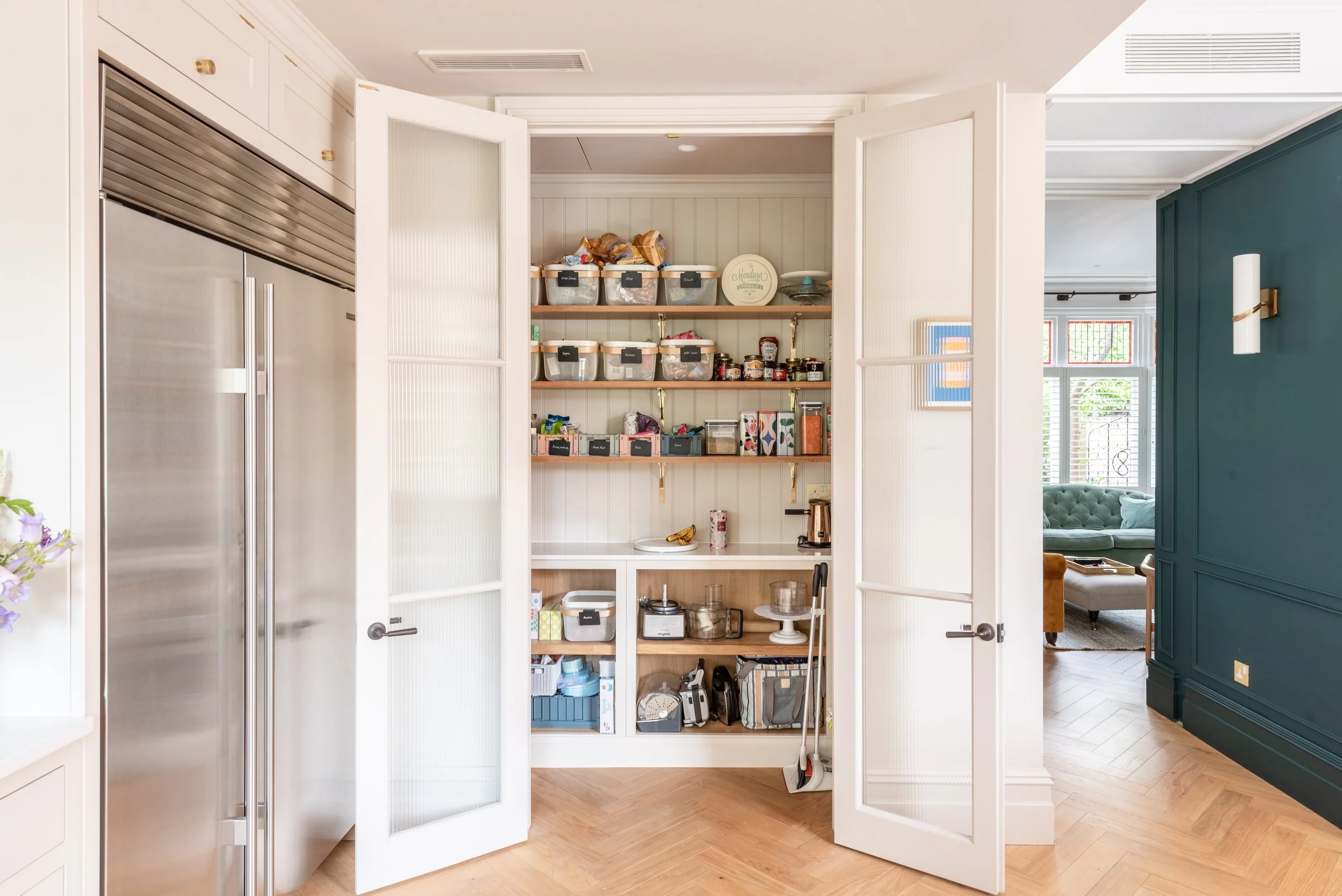 The Chelsea kitchen, larder and walk-in pantry — Herringbone House