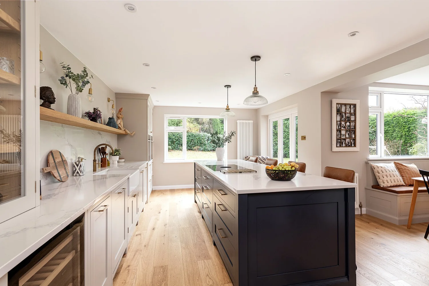 Chipstead Modern Kitchen, Bar, Banquette seat, Pantry & Utility ...