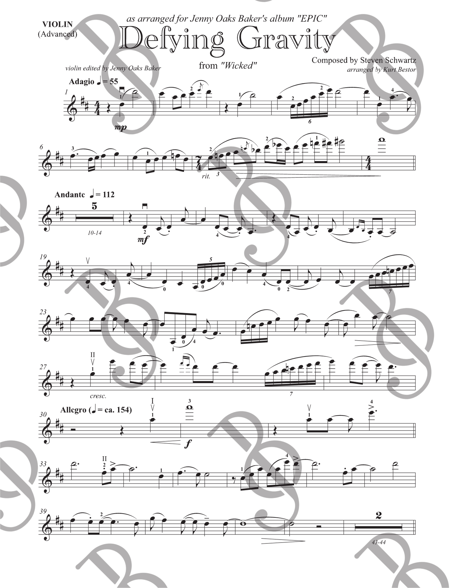 Angels We Have Heard on High Violin Sheet Music (Original) — Jenny Oaks ...