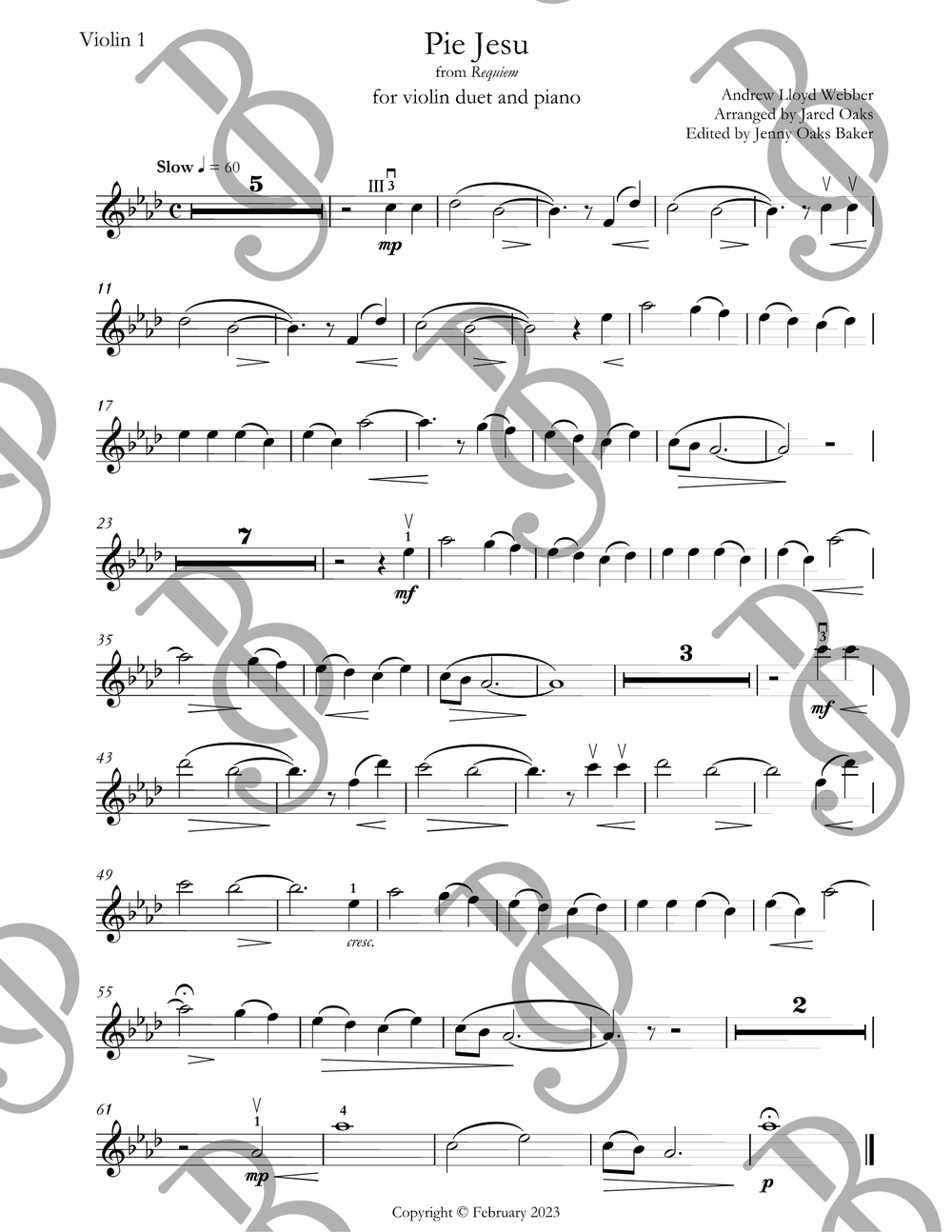 Beautiful Savior" for Intermediate Violin with Optional Intermediate ...