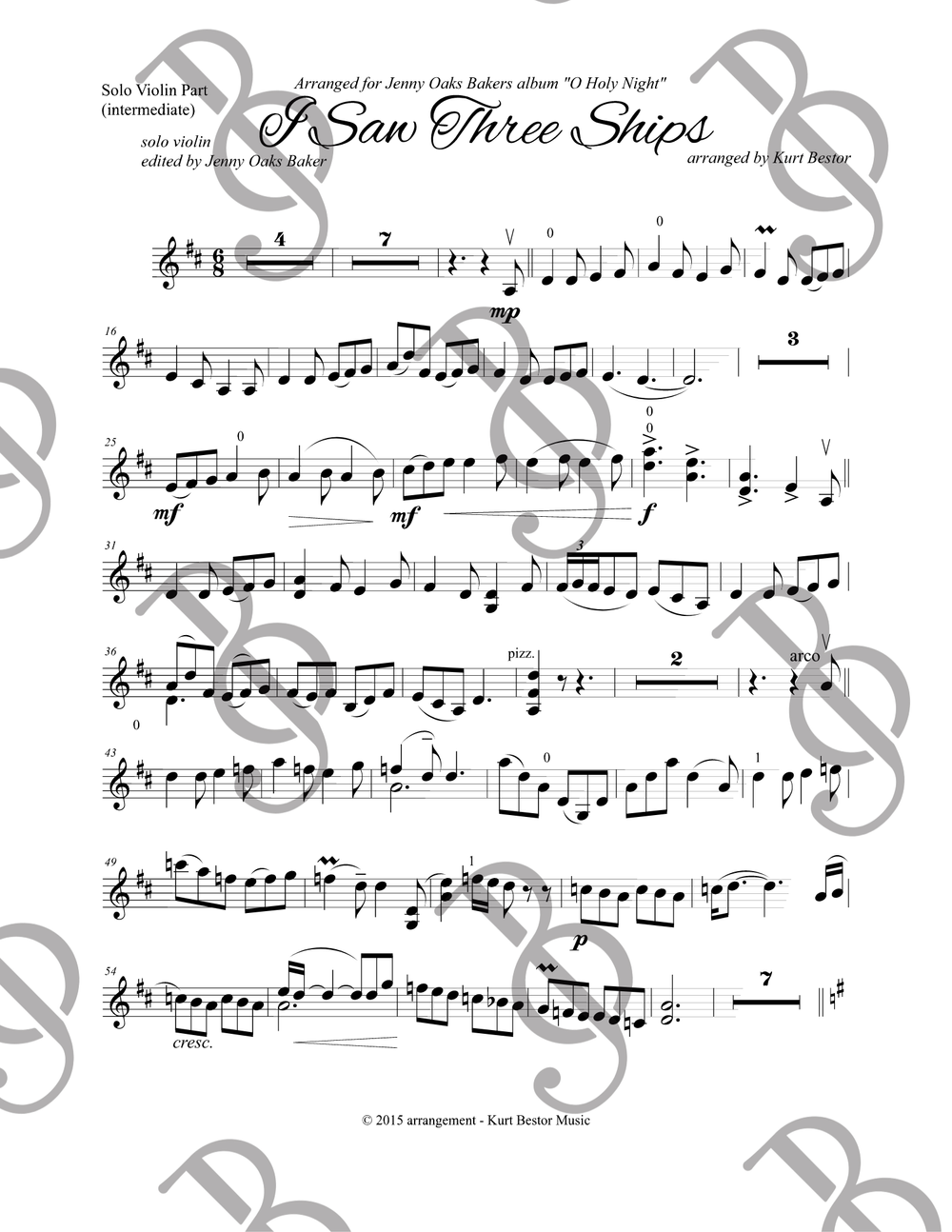 Hedwig's Theme from Harry Potter for Advanced Violin — Jenny Oaks Baker