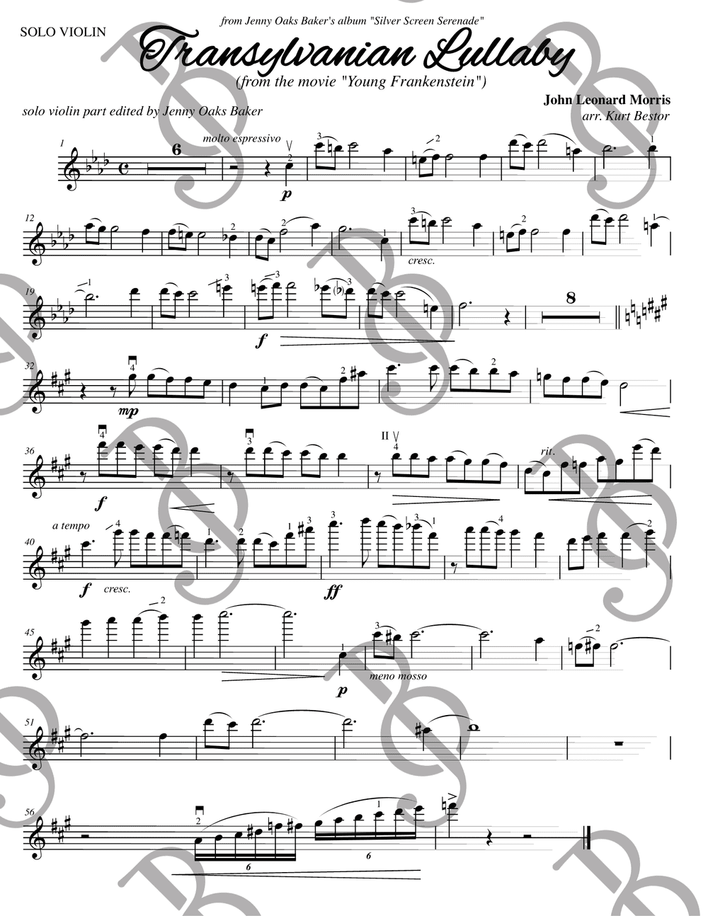 Hedwig's Theme from Harry Potter for Advanced Violin — Jenny Oaks Baker