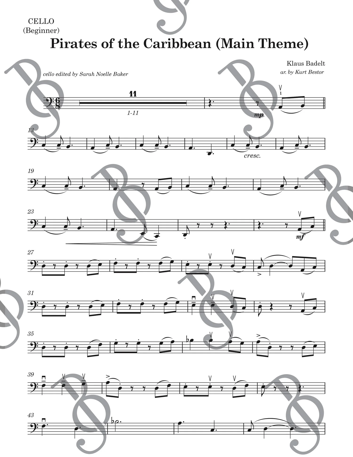 Pirates of the Caribbean (Main Theme) Violin Sheet Music (Intermediate ...