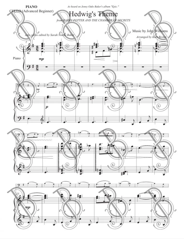 "Hedwig’s Theme" from Harry Potter for Beginner Cello — Jenny Oaks Baker