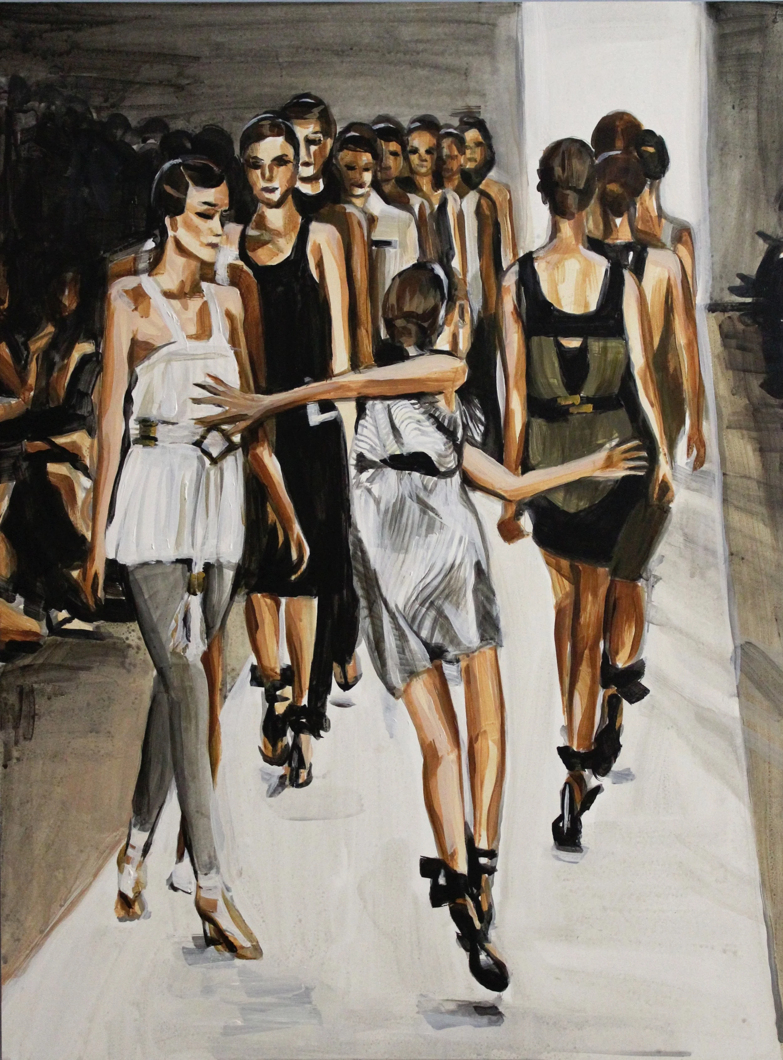 Runway Models Falling — Laura Collins