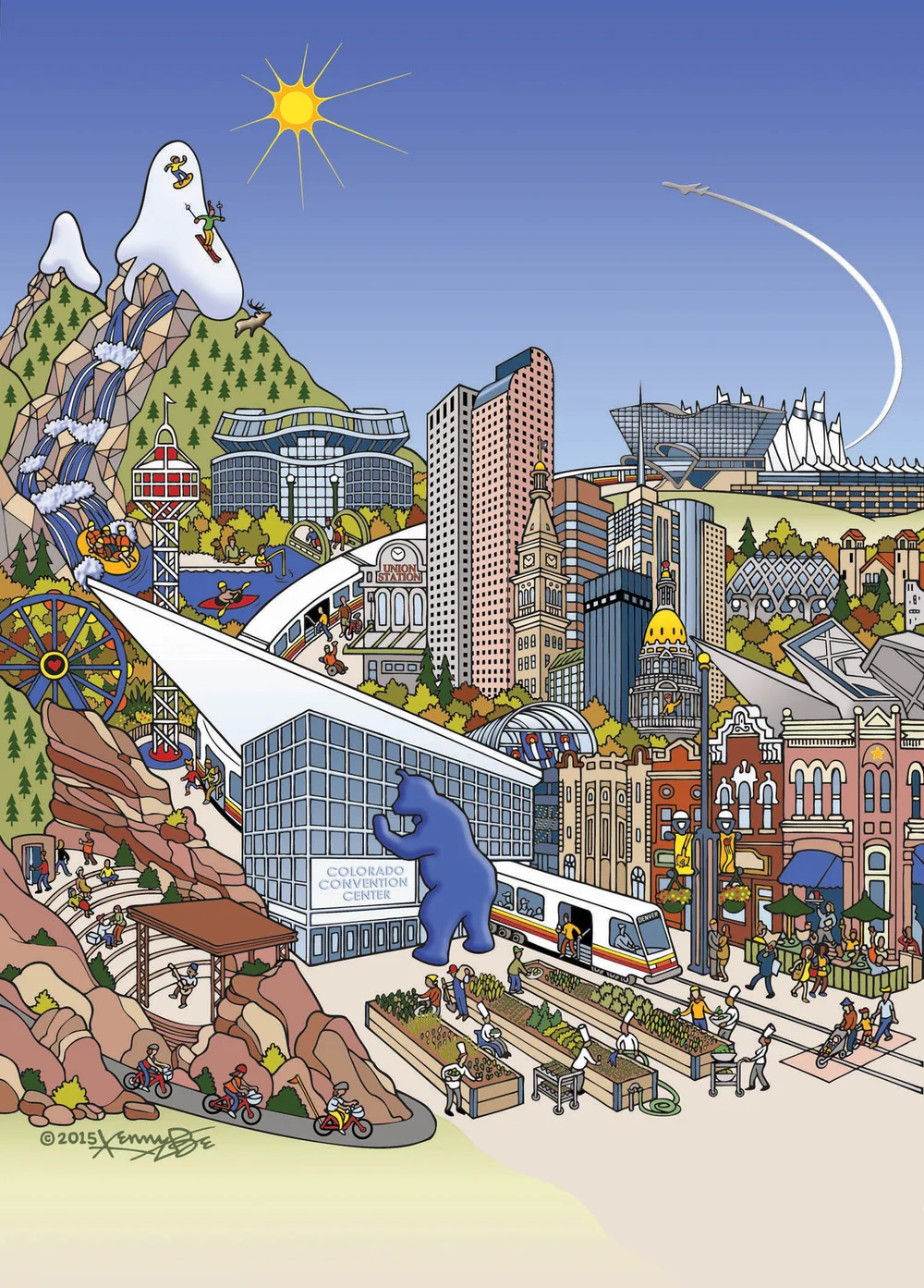 Drawings Downtown Denver Colorado Panorama Of Downtown Denver Colorado