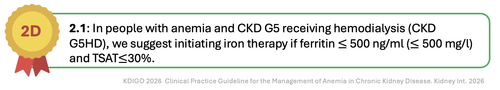 2026 KDIGO Anemia Management Guidelines — NephJC