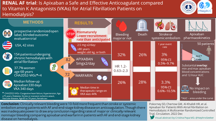 Apixaban for atrial fibrillation in dialysis: Visual Abstract for RENAL AF — NephJC