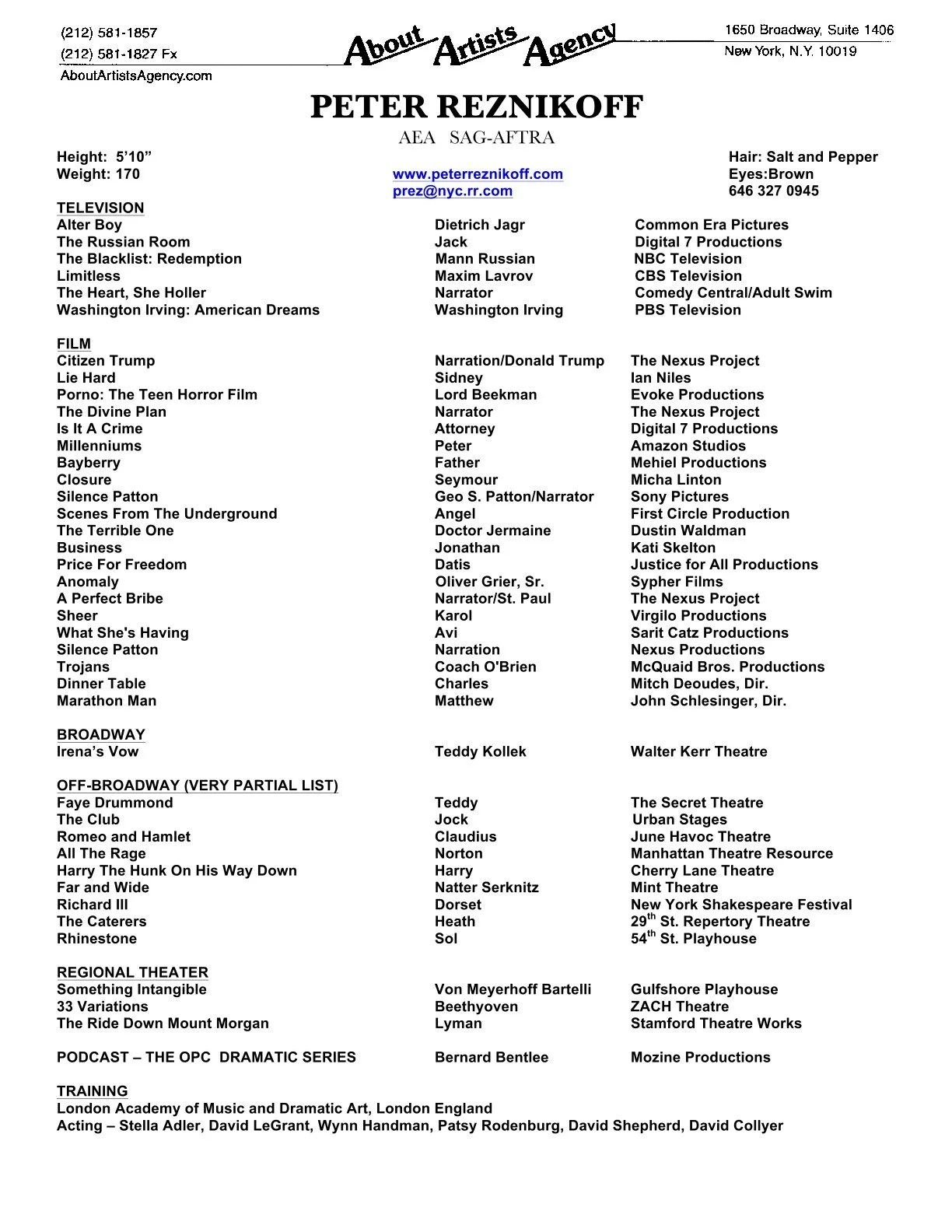 Resume — Peter Reznikoff