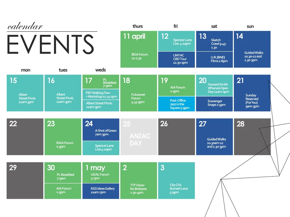 Calendar Of Events Graphic Design