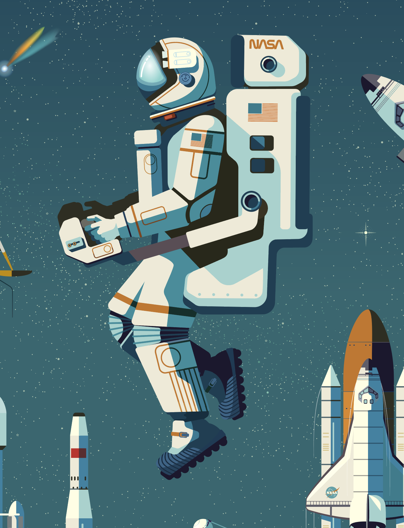 Poppik large format sticker poster — Peter Greenwood illustrator