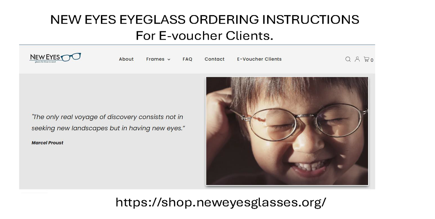 New Ordering Site — New Eyes for the Needy