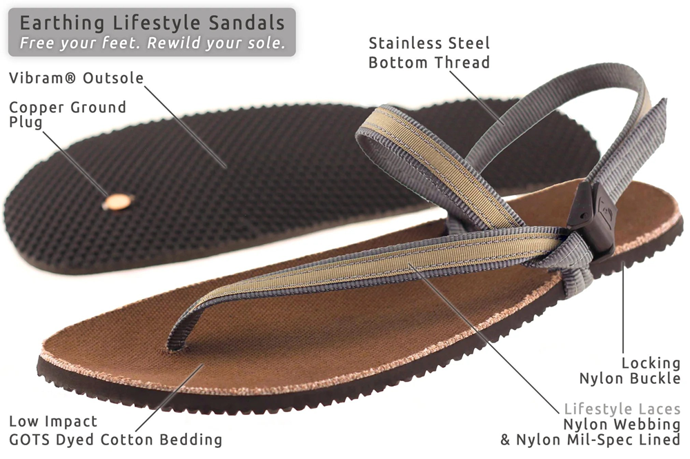 Earth Runners Grounding Sandals with Conductive Laces — Grounded.com
