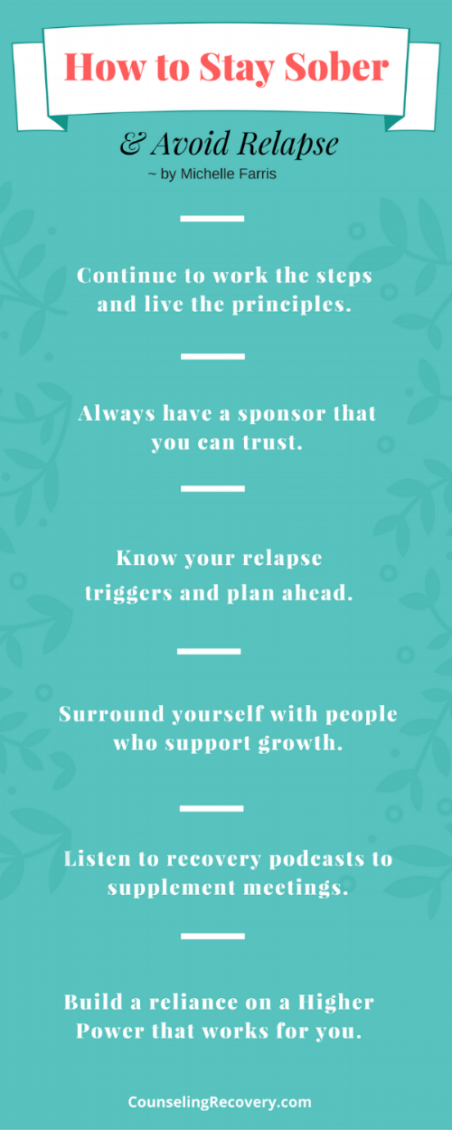 How to Stay Sober and Avoid Relapse — Counseling Recovery, Michelle ...