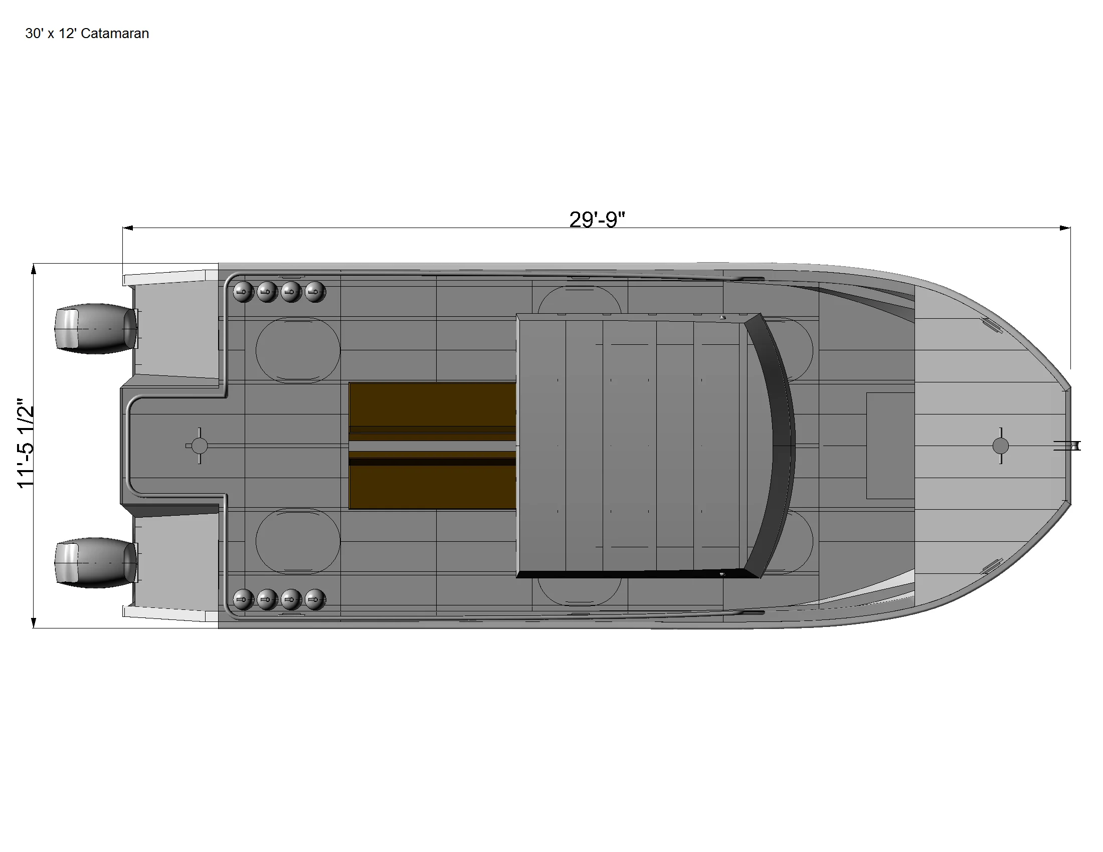 30' X 12' POWER CATAMARAN — Coastwise Marine Design Inc.