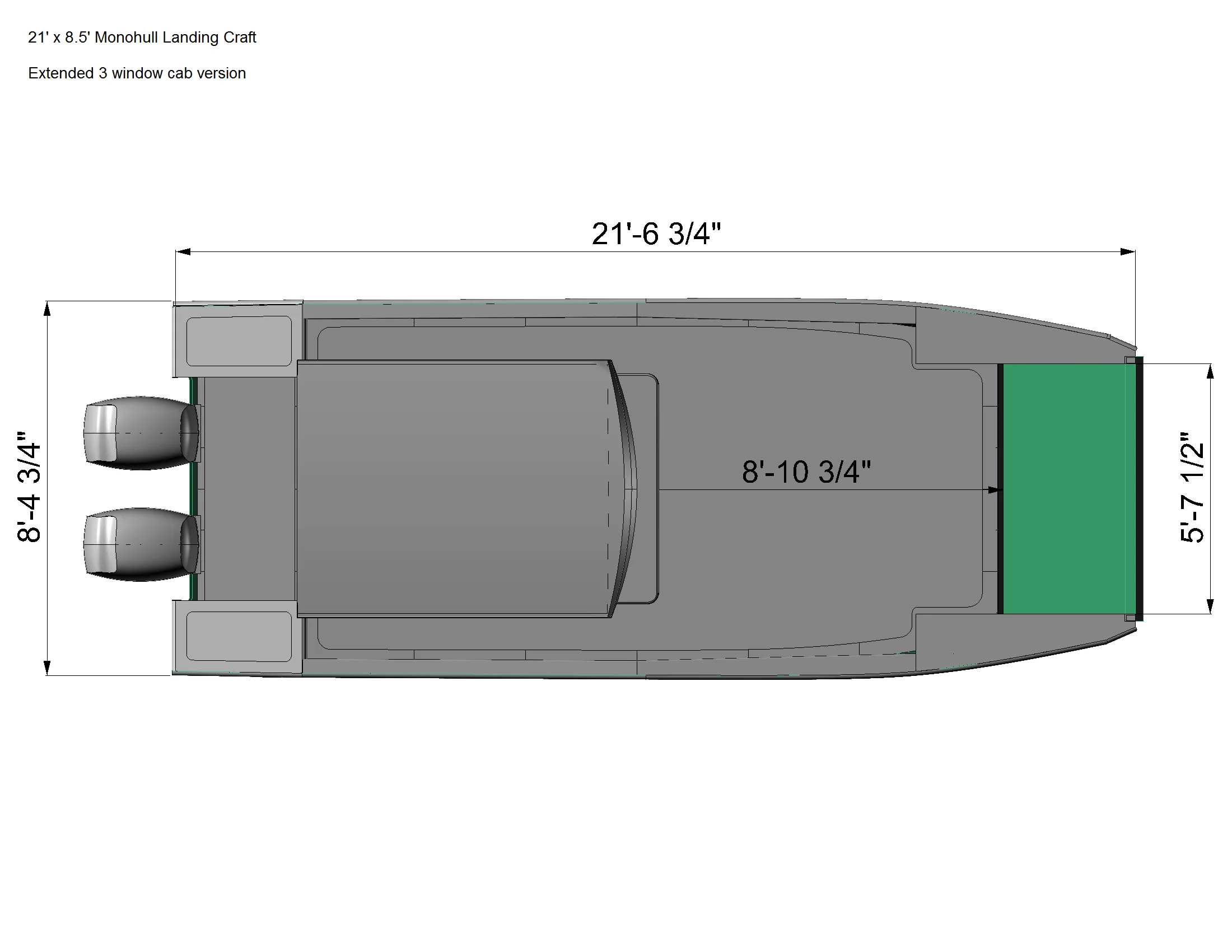 21' X 8.5' LANDING CRAFT VARIATIONS — Coastwise Marine Design Inc.