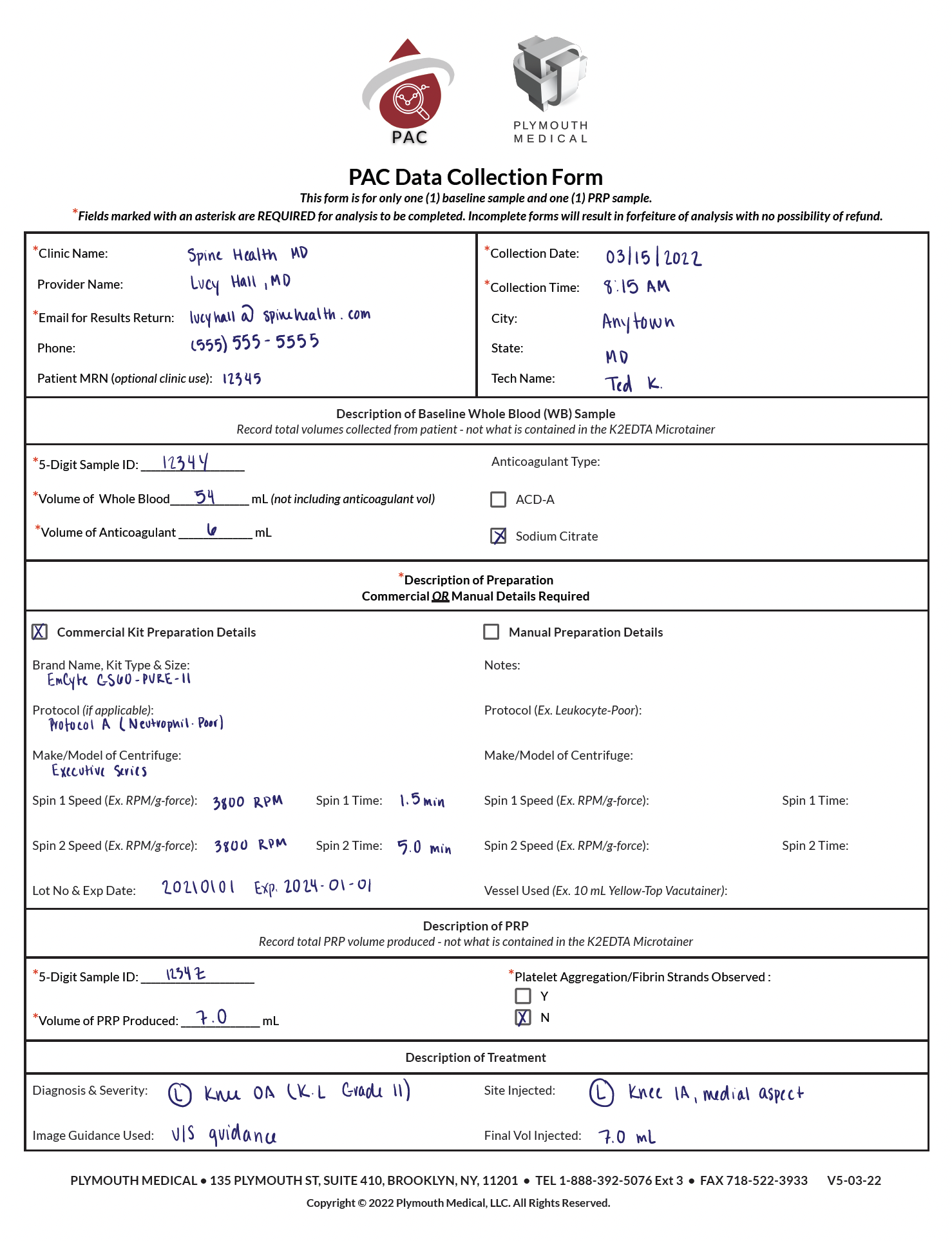 PAC Service — PLYMOUTH MEDICAL