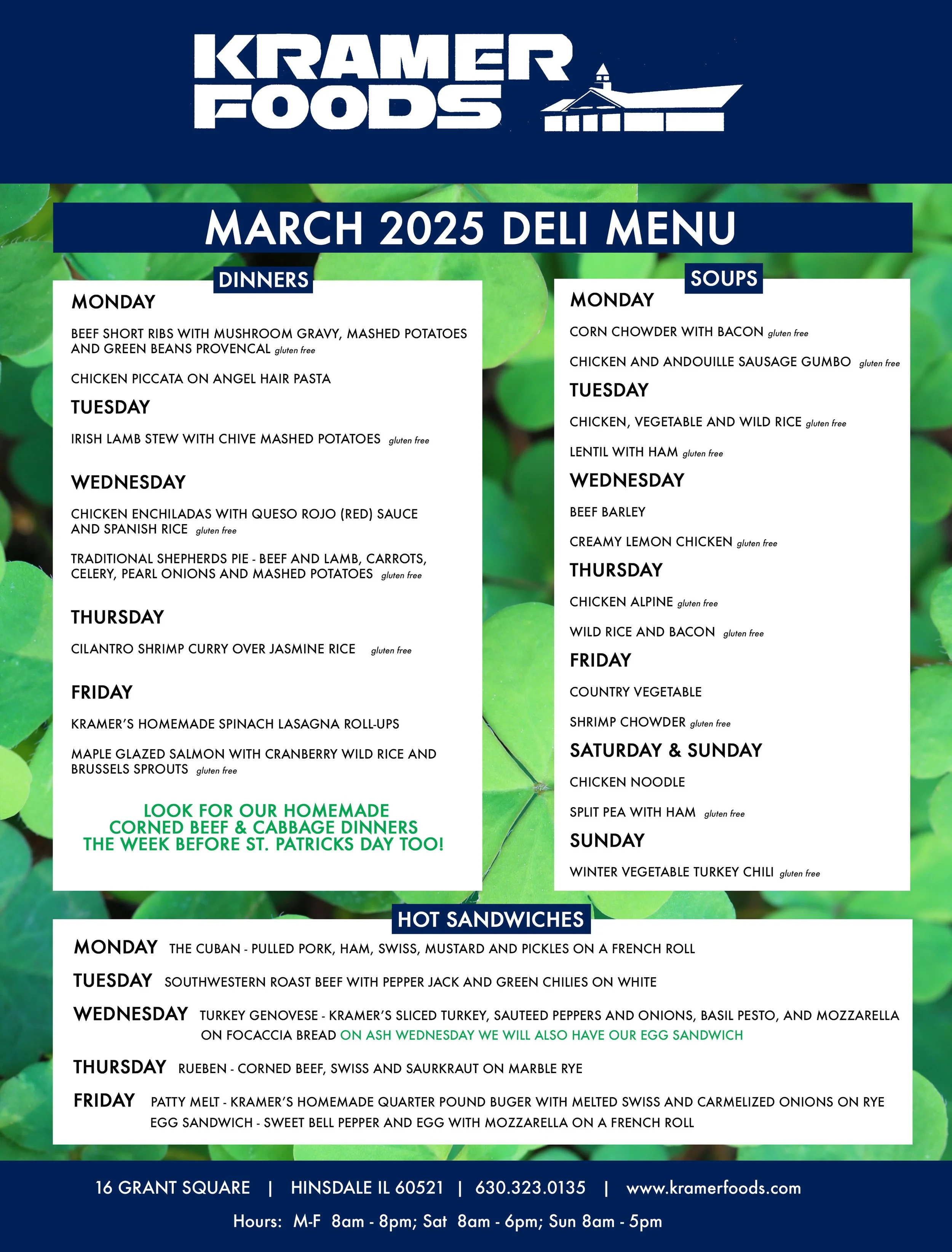 Deli's Soup, Salad and Dinner Menu — KRAMER FOODS