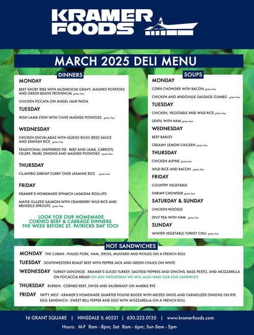 Deli's Soup, Salad and Dinner Menu — KRAMER FOODS