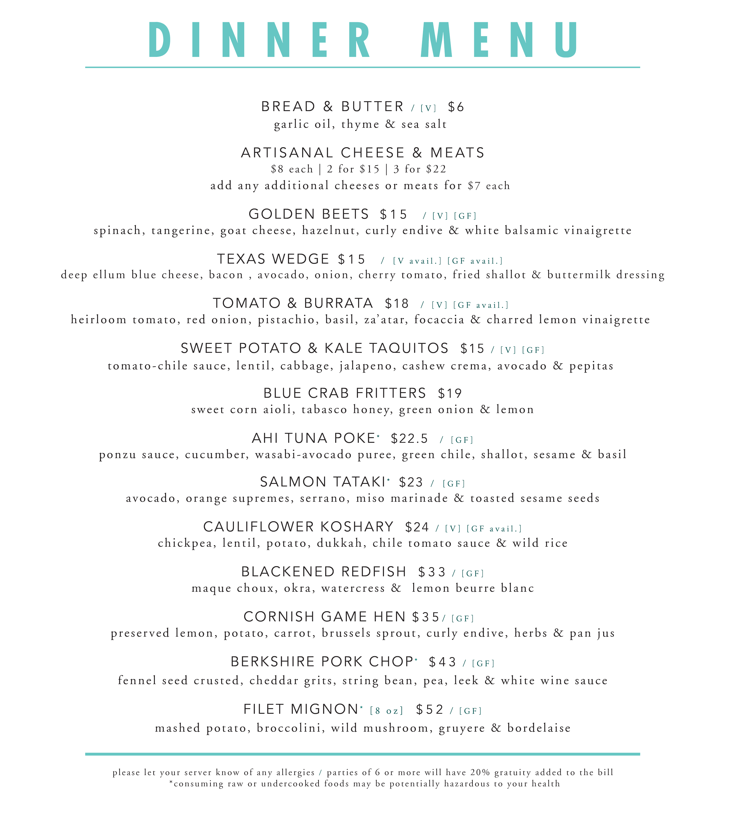 DINNER — THE GROVE