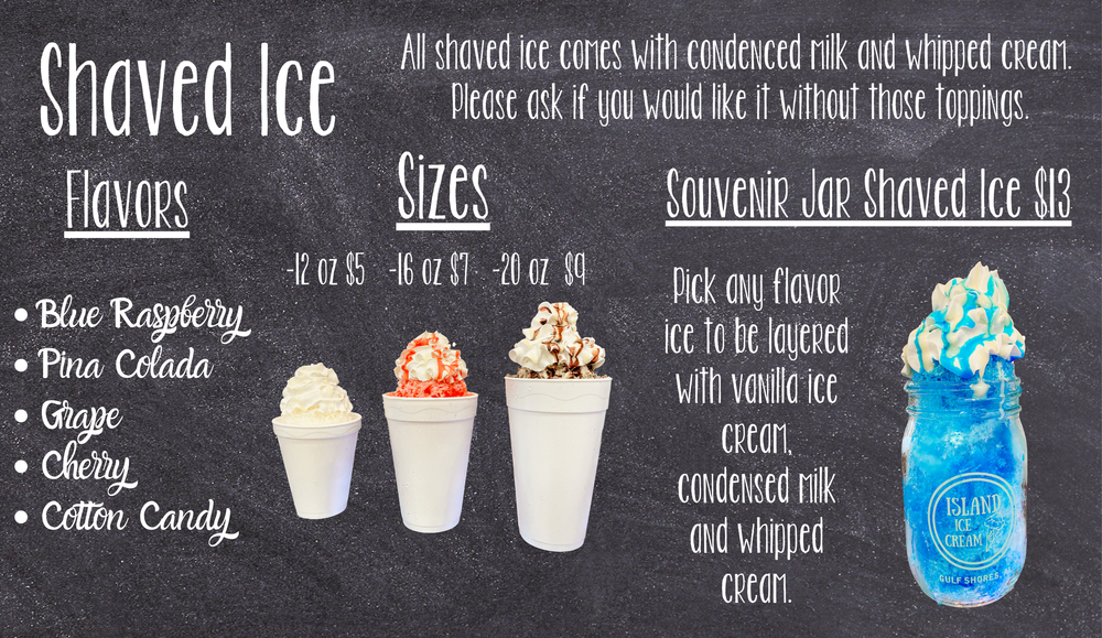 Menu — Island Ice Cream & Treats