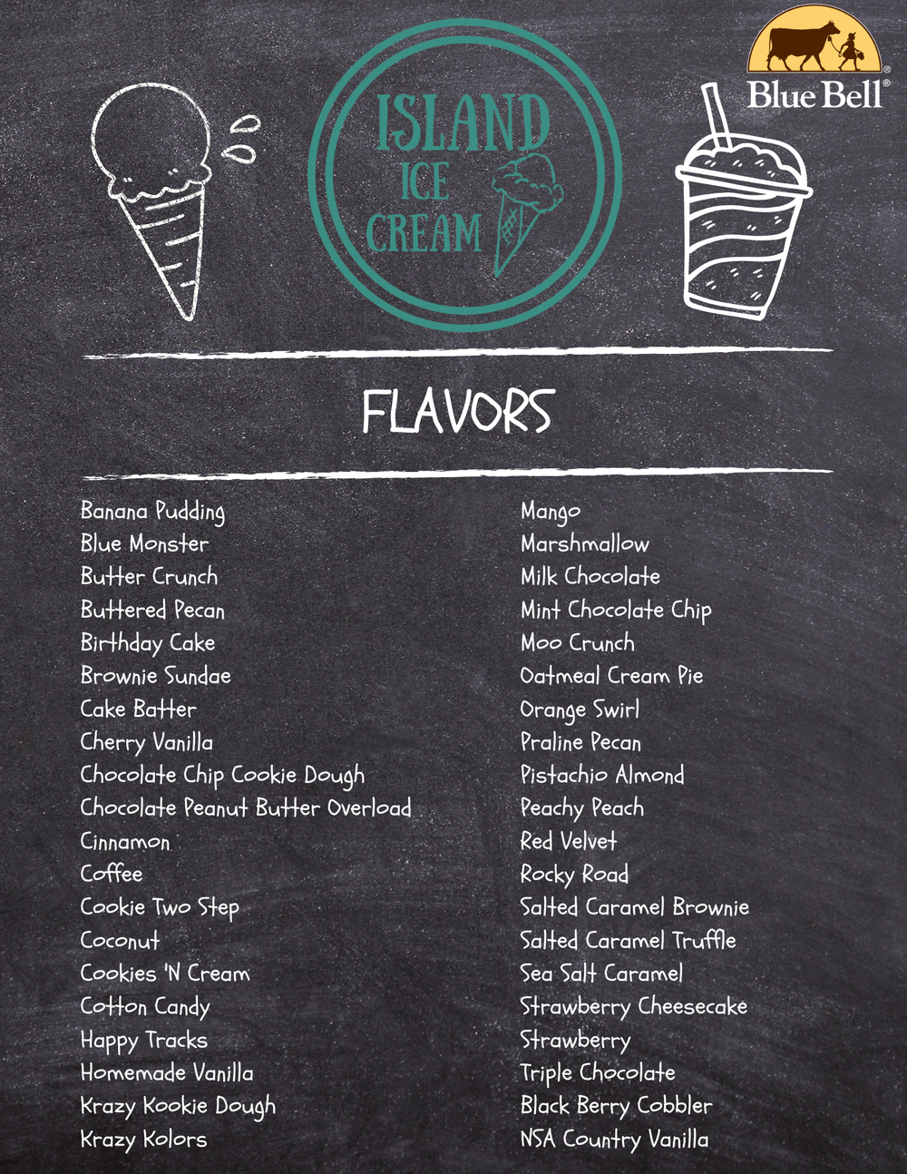 Menu — Island Ice Cream & Treats